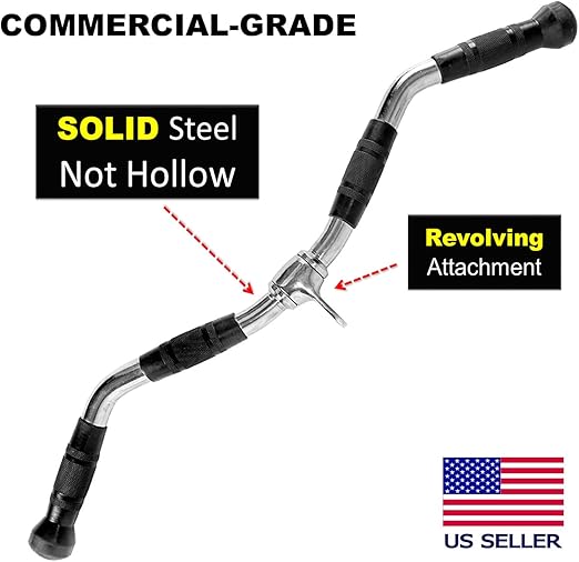Curl Bar Cable Machine Attachment for Gym Strength Training Workout 30 ...